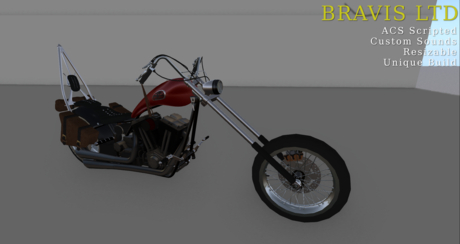 Second Life Marketplace - Bravis LTD Classic Chopper Royaity 2 seater RED Crate